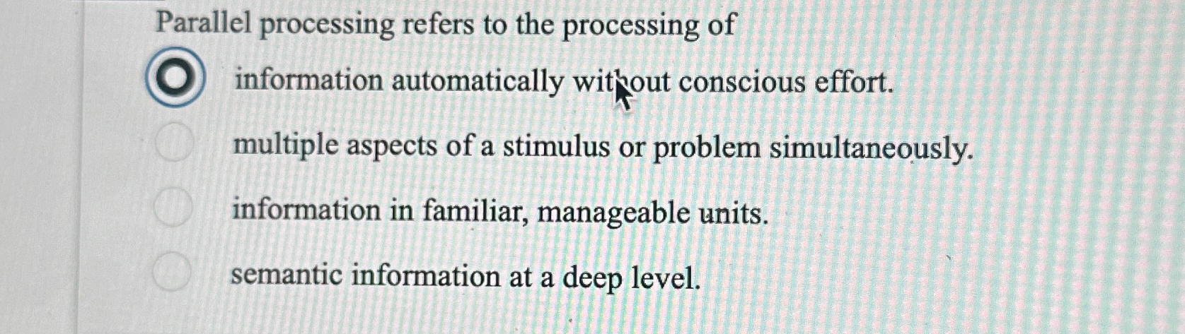 Solved Parallel processing refers to the processing of | Chegg.com