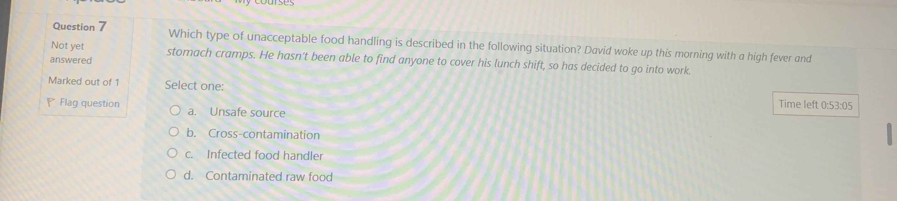 Solved Question 7Not yet answeredMarked out of 1Flag | Chegg.com