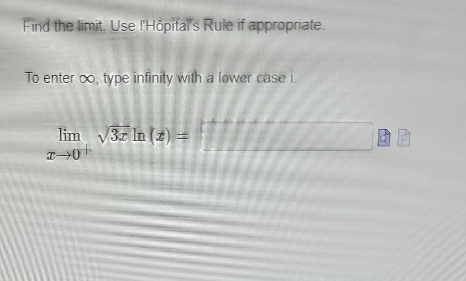 Solved Find the limit. Use lHôpital's Rule if appropriate. | Chegg.com