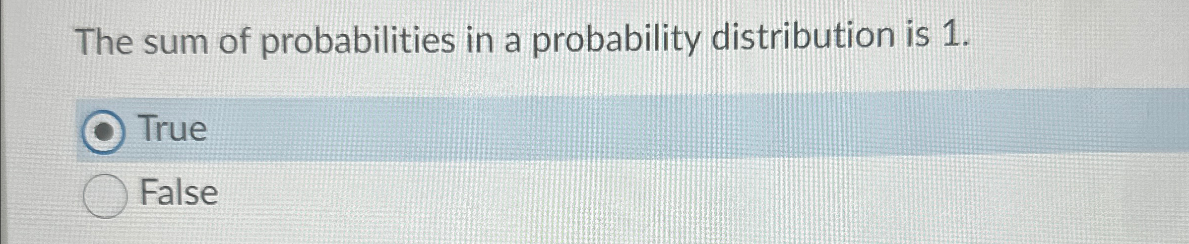 Solved The sum of probabilities in a probability | Chegg.com