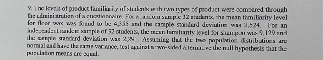 The levels of product familiarity of students with | Chegg.com