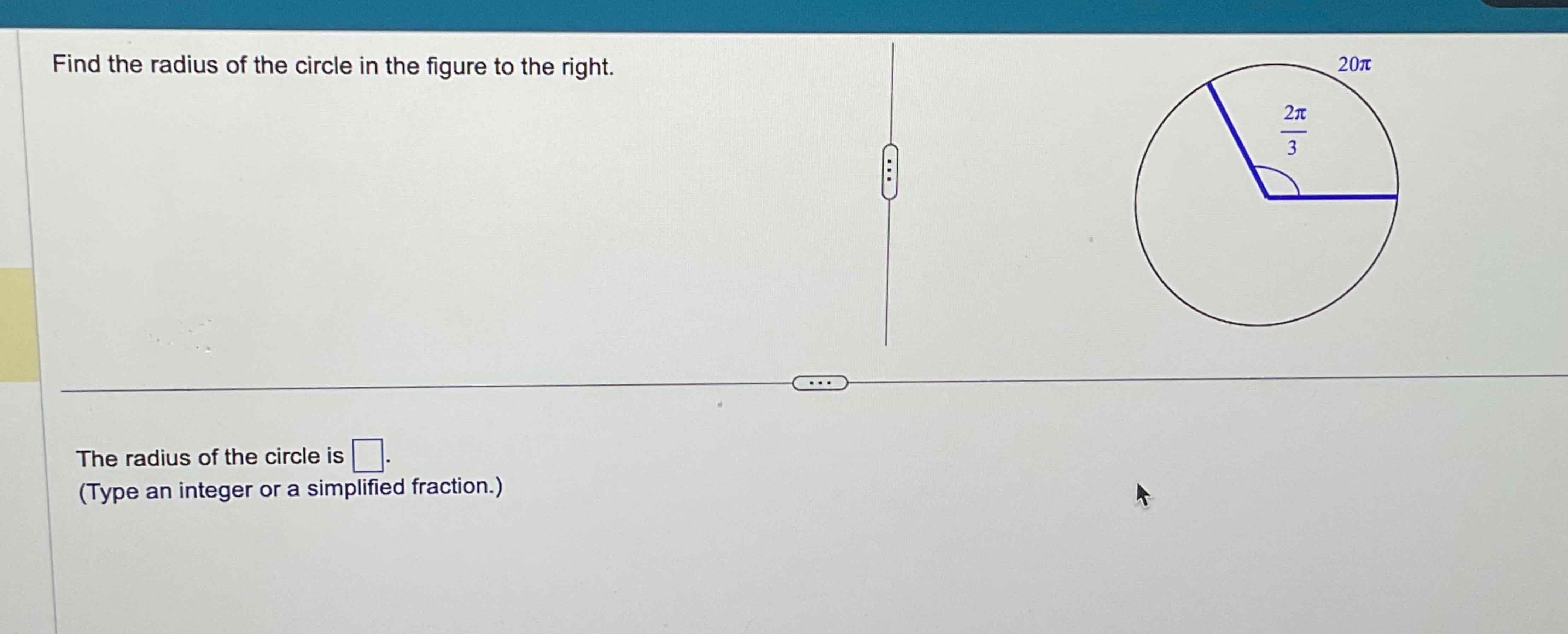 Solved Find the radius of the circle in the figure to the | Chegg.com