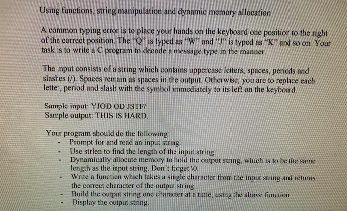 Solved Using functions, string manipulation and dynamic | Chegg.com