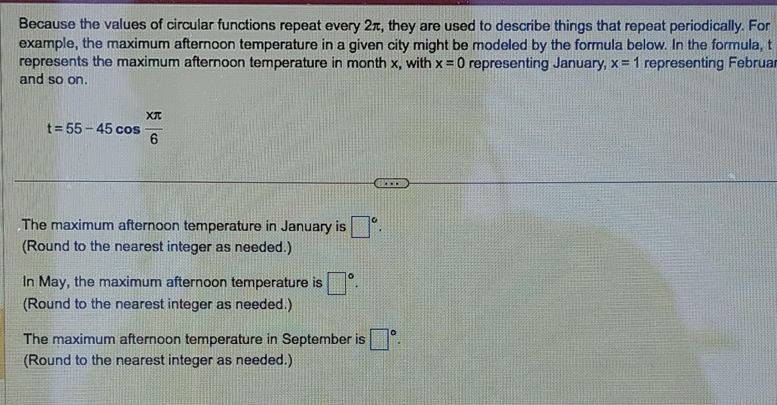 Solved Because the values of circular functions repeat every | Chegg.com