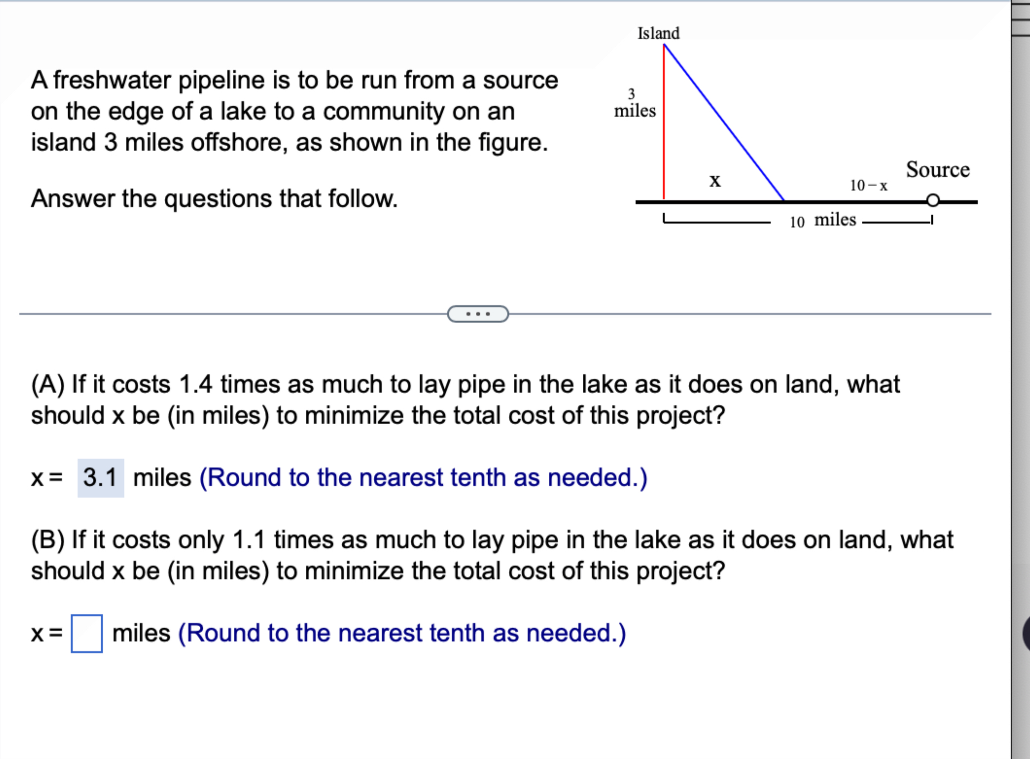 Solved A freshwater pipeline is to be run from a sourceon | Chegg.com
