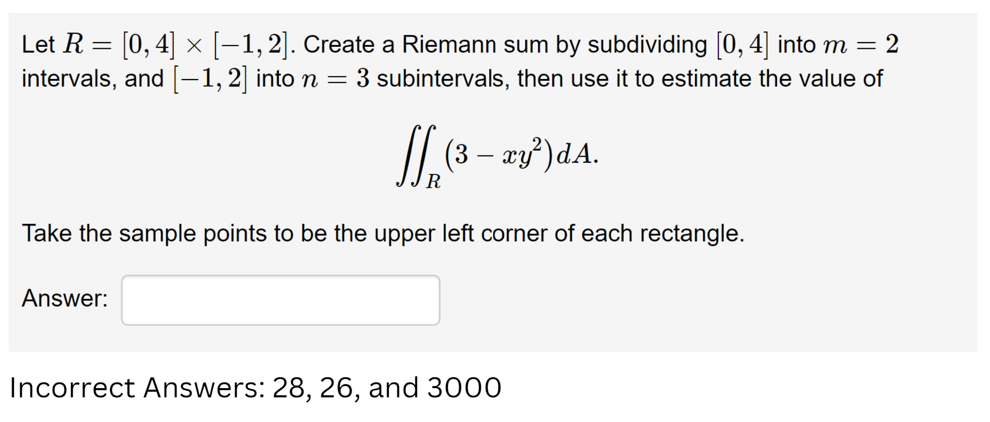 Solved Let R=[0,4]×[-1,2]. ﻿Create a Riemann sum by | Chegg.com