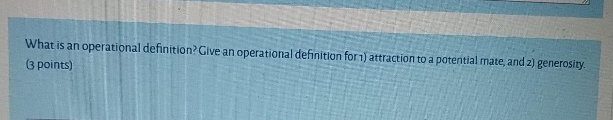 Solved What is an operational definition? Give an | Chegg.com