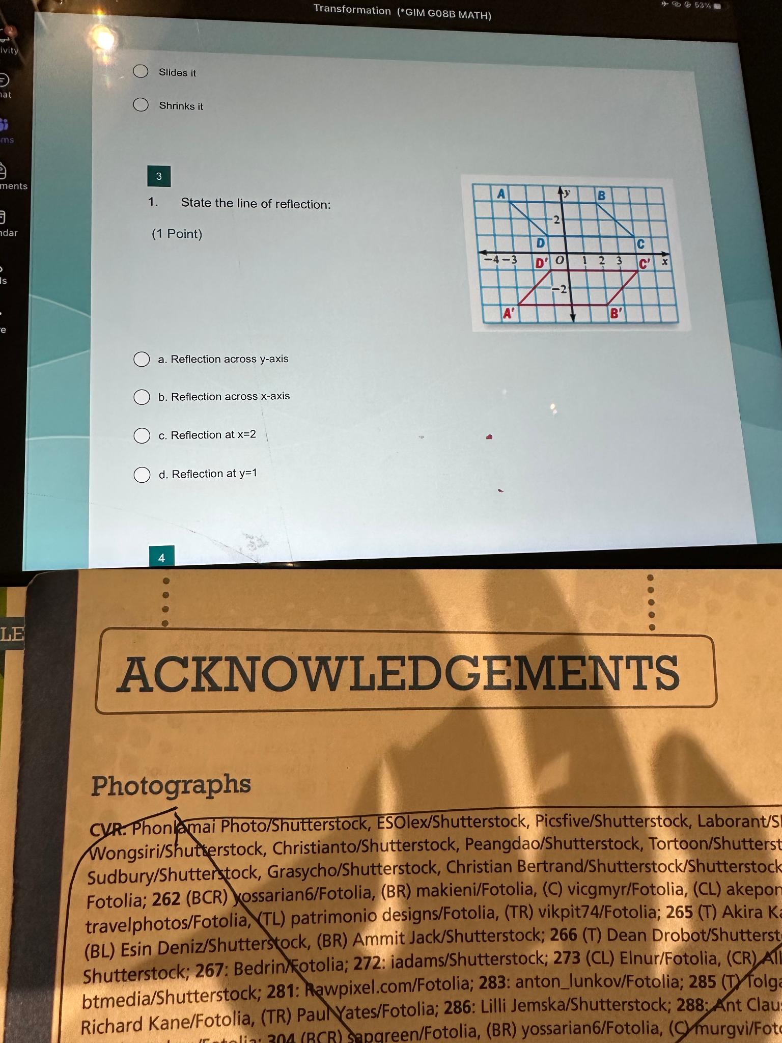 Solved Transformation ("GIM G08B MATH)Slides itShrinks | Chegg.com