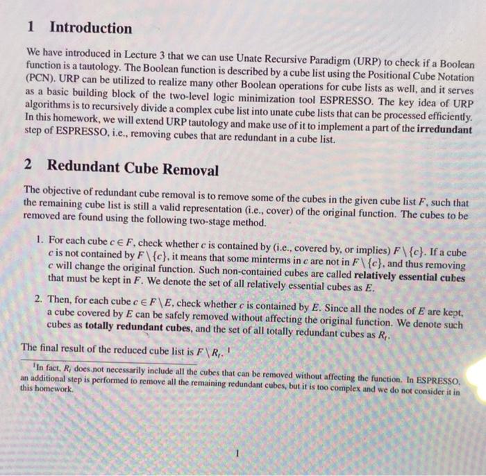 Solved 1 Introduction We Have Introduced In Lecture 3 That