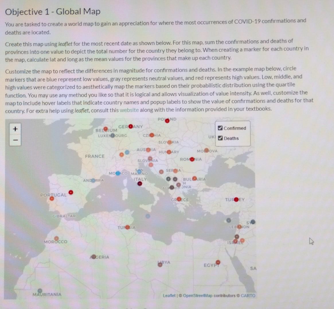 Solved In R language programming code, Global Map, create | Chegg.com
