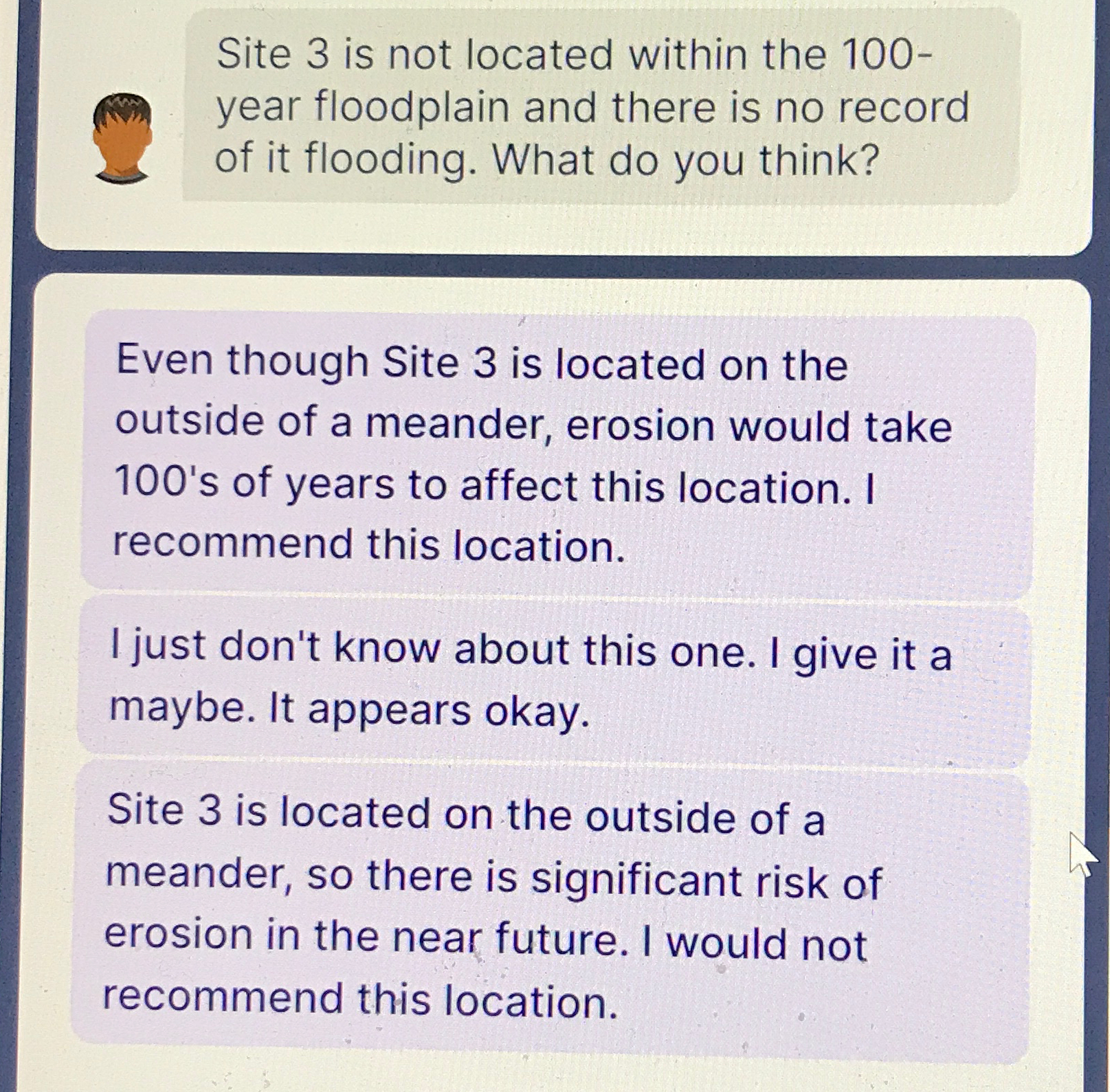 Solved Site 3 ﻿is not located within the 100- ﻿year | Chegg.com