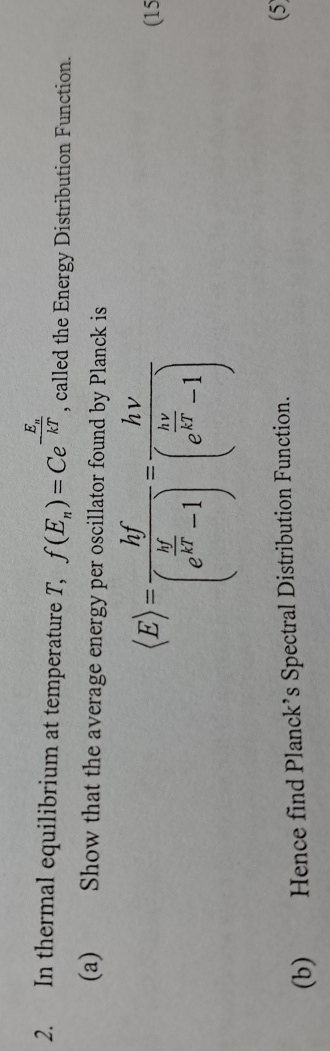 In thermal equilibrium at temperature | Chegg.com