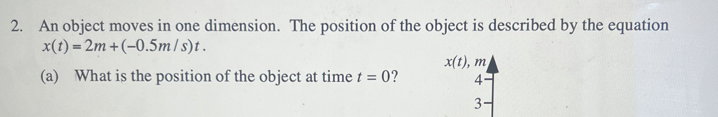Solved An object moves in one dimension. The position of the | Chegg.com