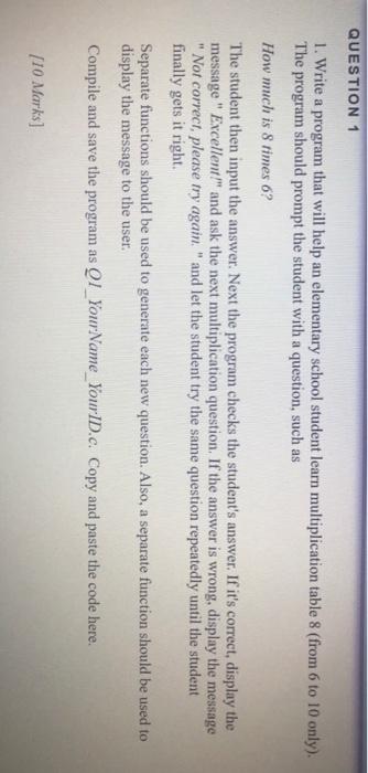 Solved QUESTION 1 1. Write a program that will help an | Chegg.com