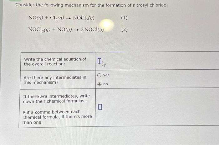 Solved Consider the following mechanism for the formation of | Chegg.com