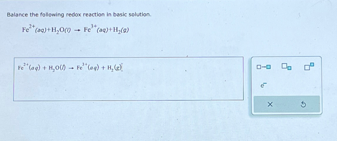 Solved Balance the following redox reaction in basic | Chegg.com