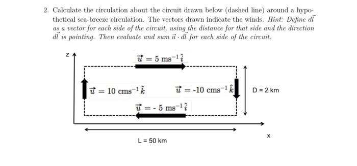 Solved 2. Calculate the circulation about the circuit drawn | Chegg.com