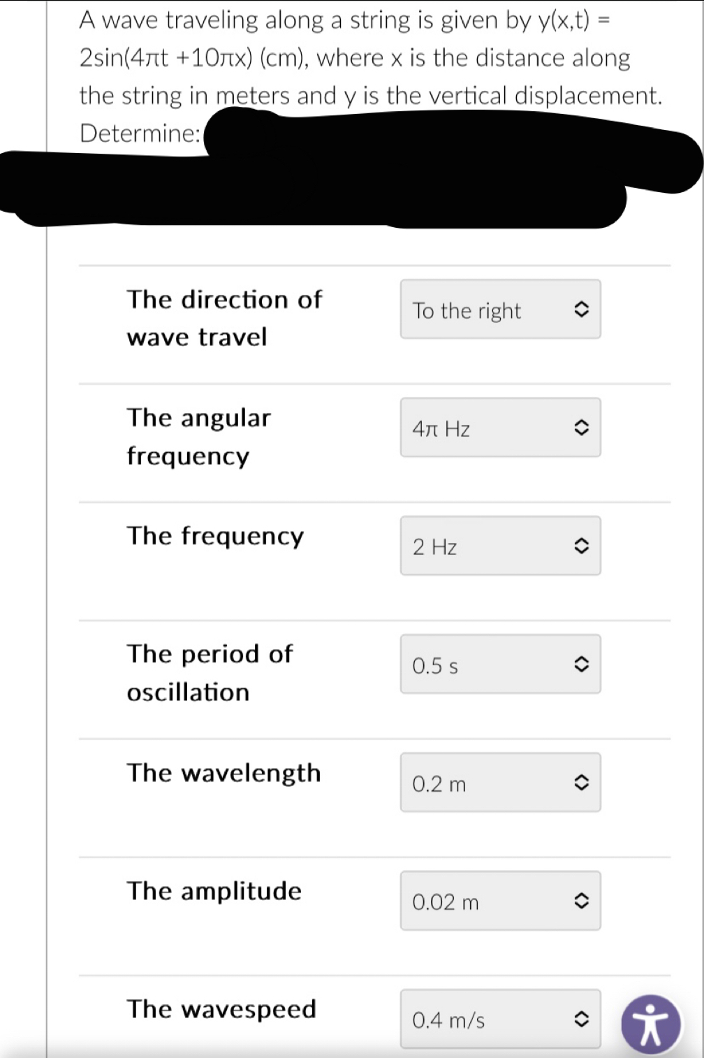 Solved A wave traveling along a string is given by | Chegg.com