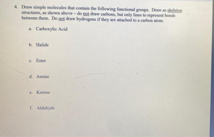 Solved 4. Draw simple molecules that contain the following | Chegg.com