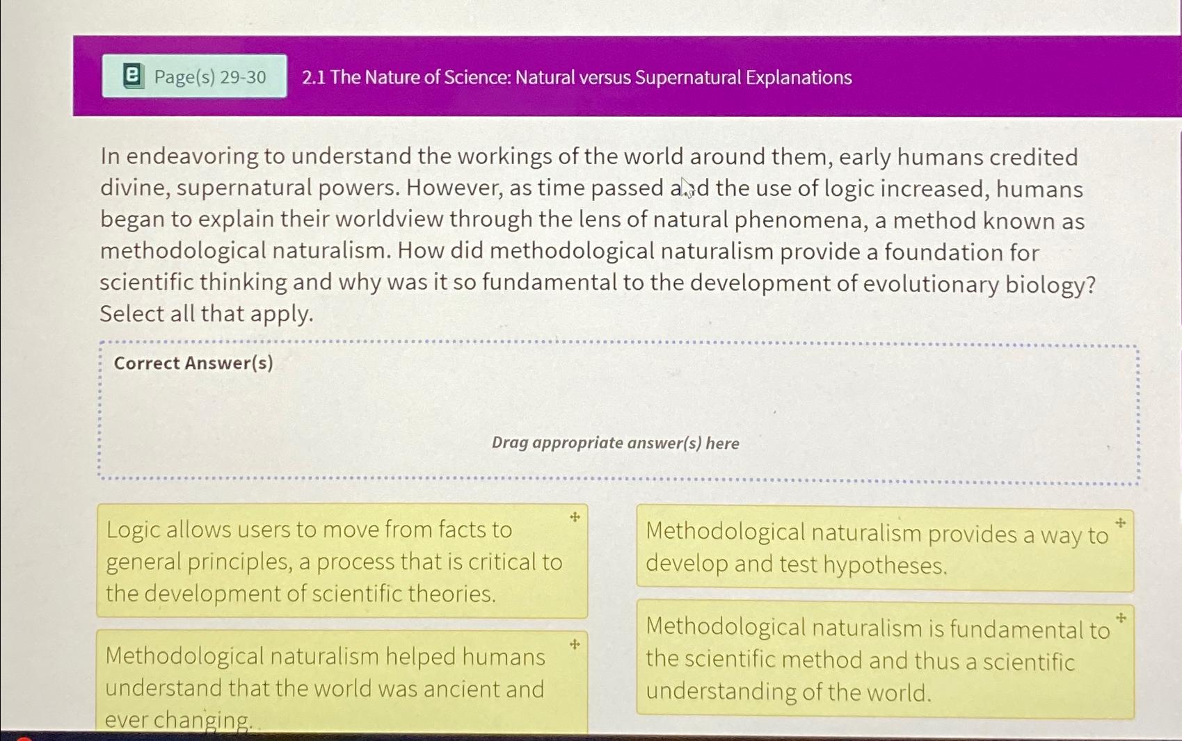 Solved 2.1 ﻿The Nature of Science: Natural versus | Chegg.com