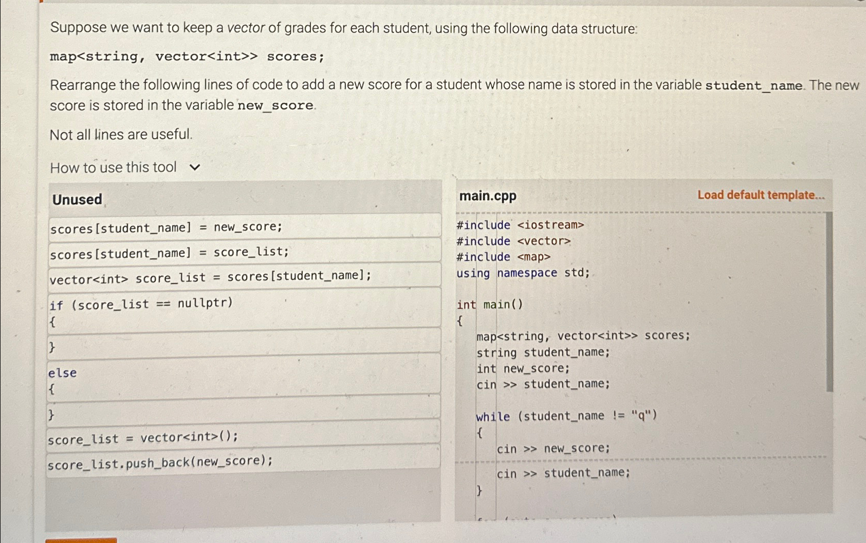 Solved Suppose we want to keep a vector of grades for each | Chegg.com