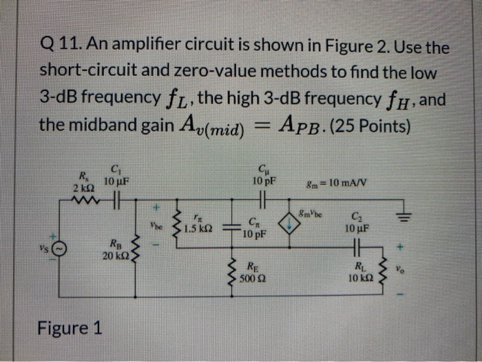 Solved Q 11. An amplifier circuit is shown in Figure 2. Use | Chegg.com