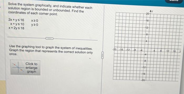 Solved Solve the system graphically, and indicate whether | Chegg.com