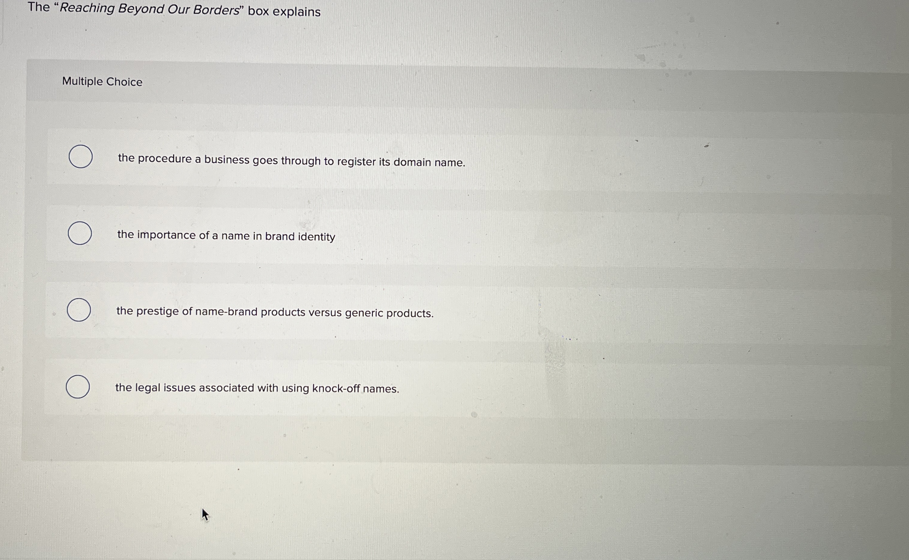 Solved The "Reaching Beyond Our Borders" box | Chegg.com