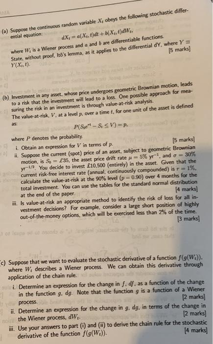 (a) Suppose the continuous random variable X, obeys | Chegg.com