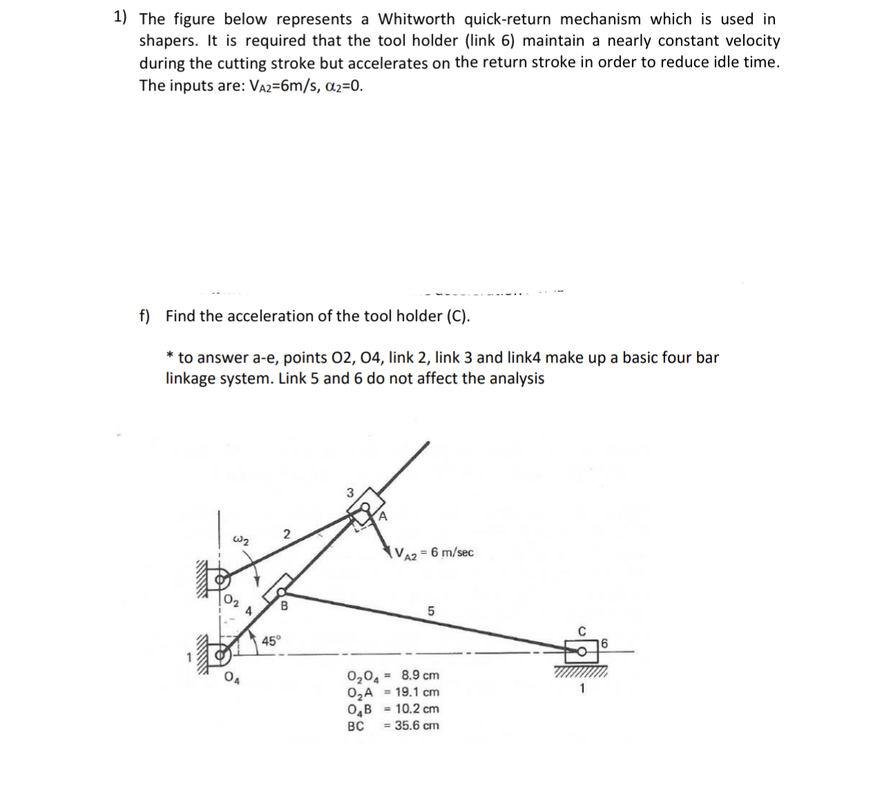 The figure below represents a Whitworth quick-return | Chegg.com