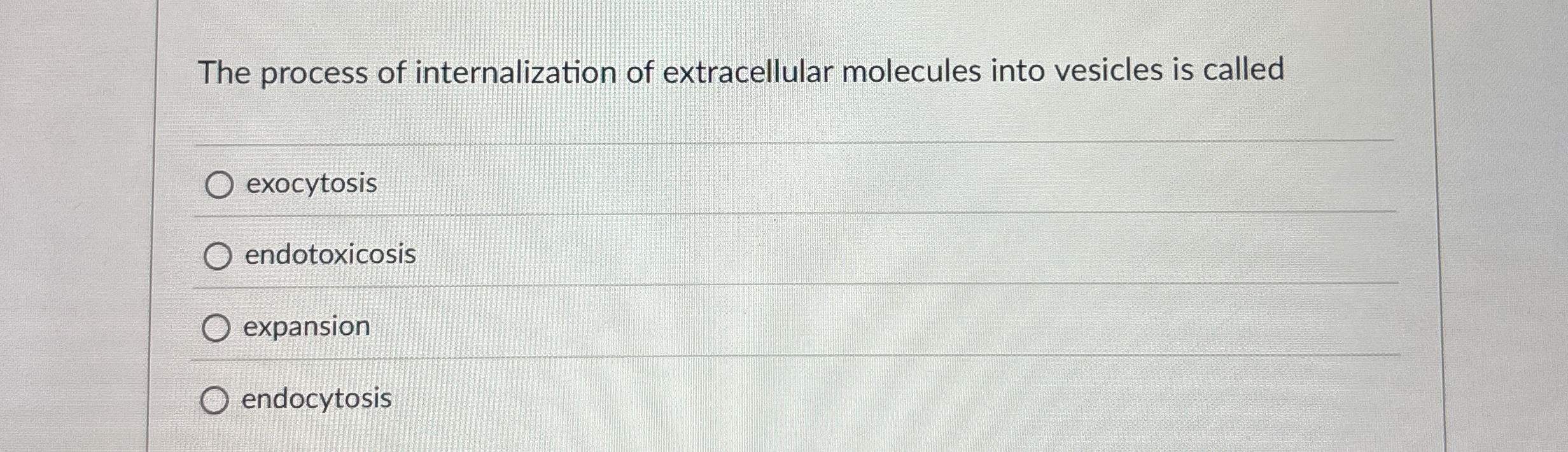 Solved The process of internalization of extracellular | Chegg.com