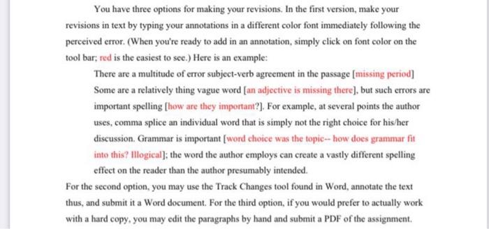 Please fix the following mistakes in the paragraphs | Chegg.com