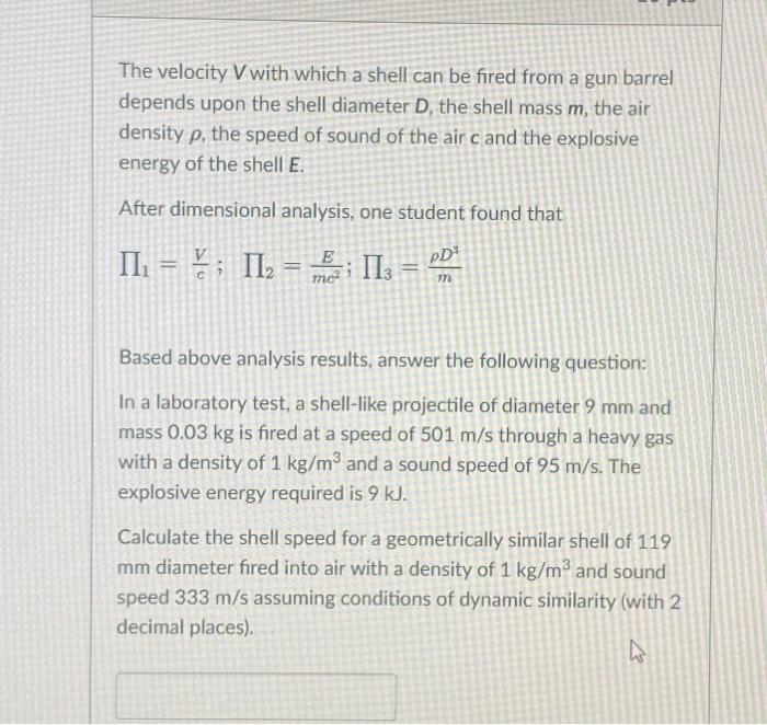 Solved The velocity V with which a shell can be fired from a | Chegg.com