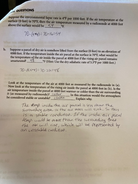 Solved Now, suppose a parcel of saturated air is somehow | Chegg.com