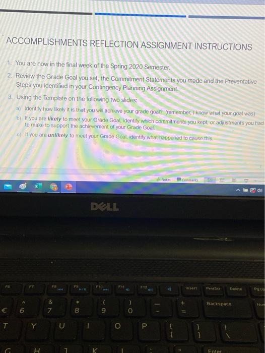 ACCOMPLISHMENTS REFLECTION ASSIGNMENT INSTRUCTIONS 1. | Chegg.com