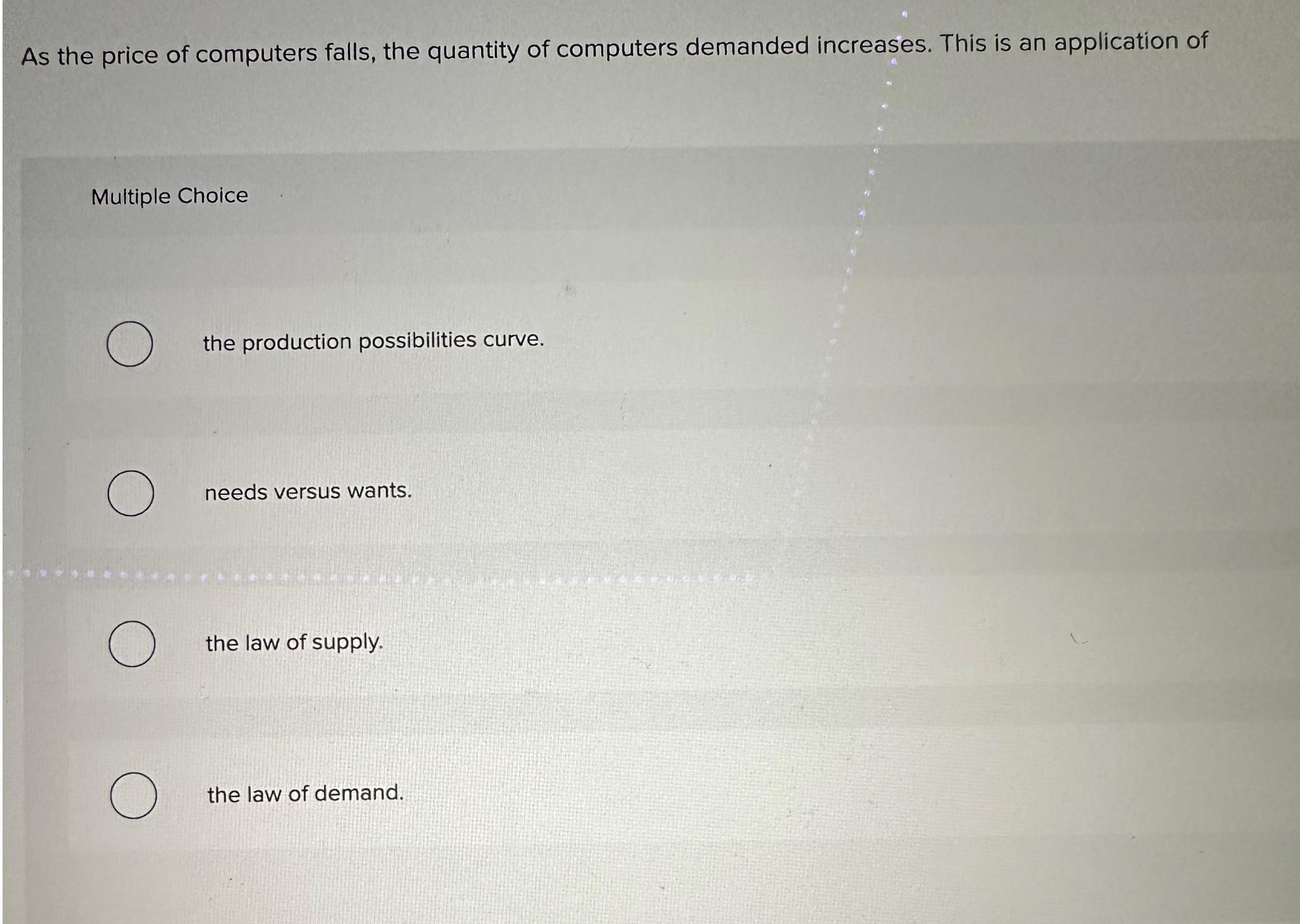 Solved As the price of computers falls, the quantity of | Chegg.com