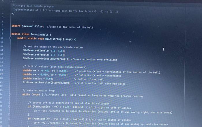 Solved 1562 For this assignment you will create a bouncing | Chegg.com