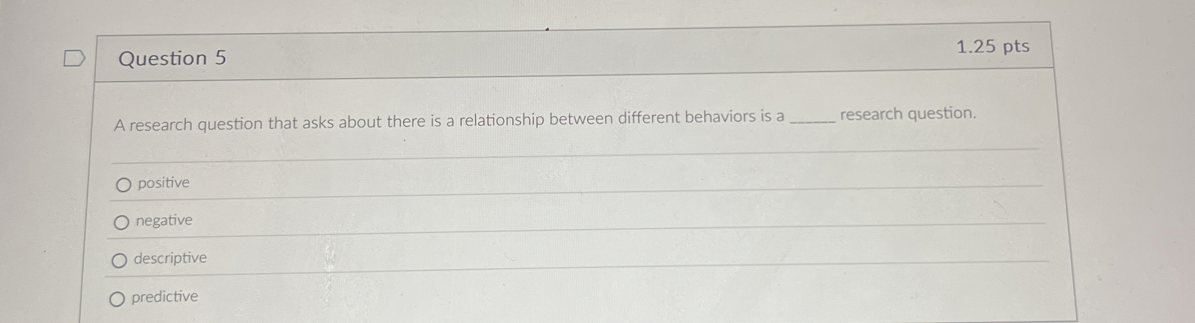 Solved Question 51.25 ﻿ptsA research question that asks | Chegg.com