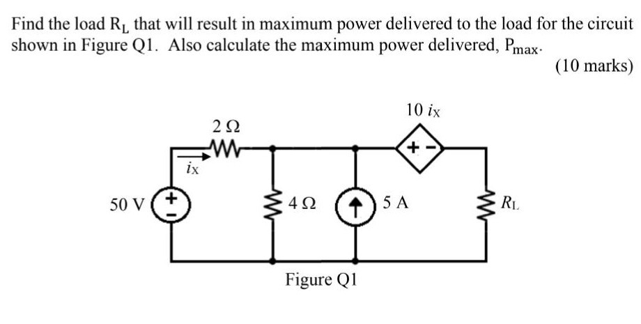Solved Find the load Rị that will result in maximum power | Chegg.com