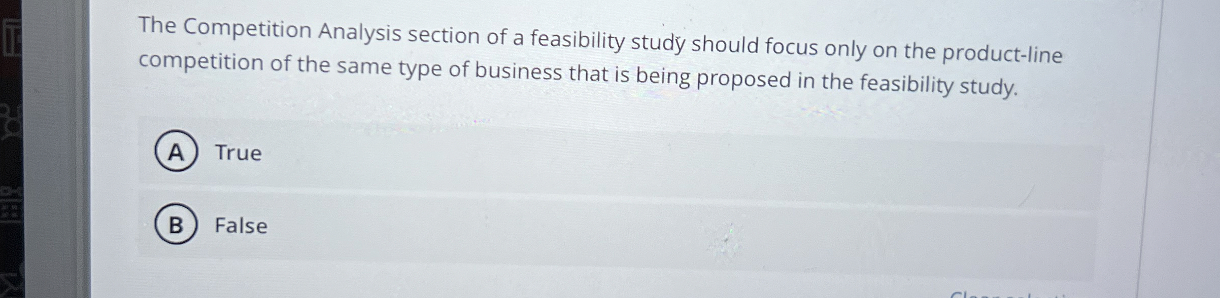 Solved The Competition Analysis section of a feasibility | Chegg.com