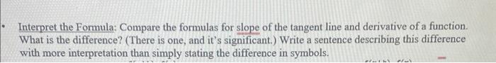 Solved Interpret the Formula: Compare the formulas for slope | Chegg.com