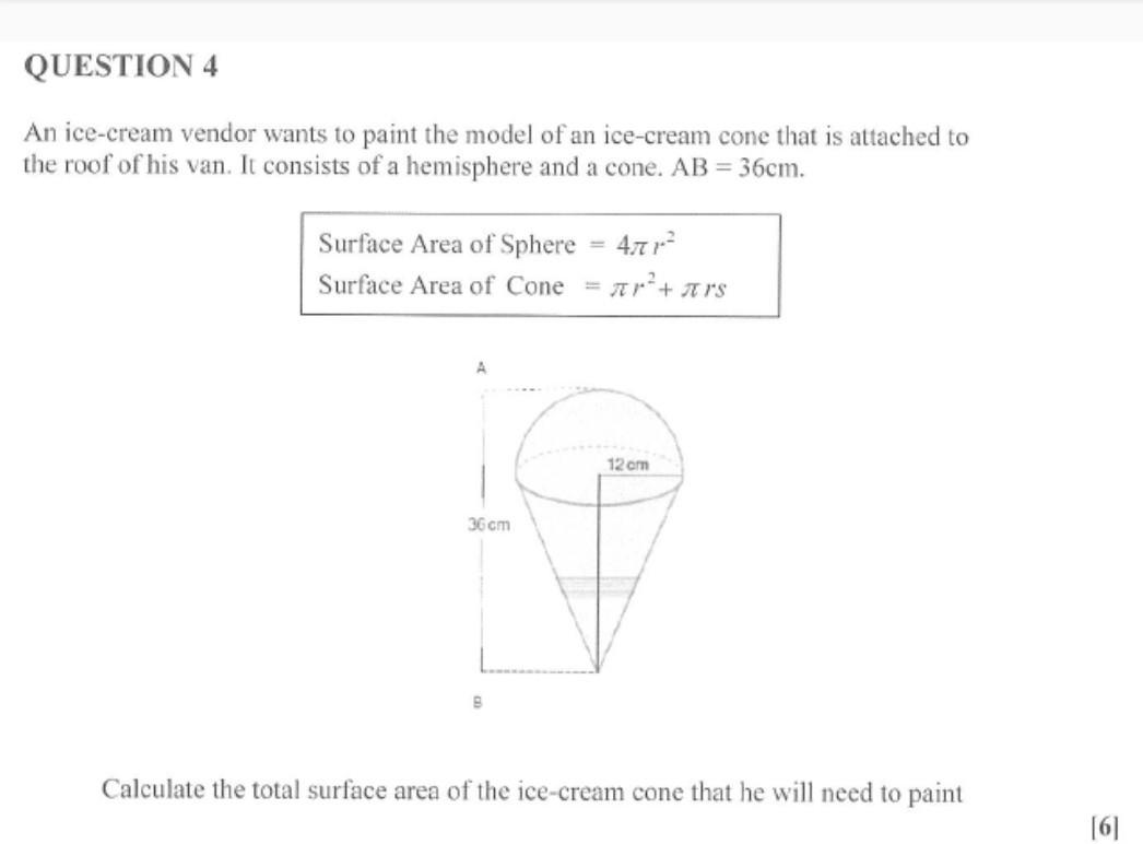 Solved An ice-cream vendor wants to paint the model of an | Chegg.com