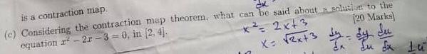 Solved is a contraction map. (c) Considering the contraction | Chegg.com