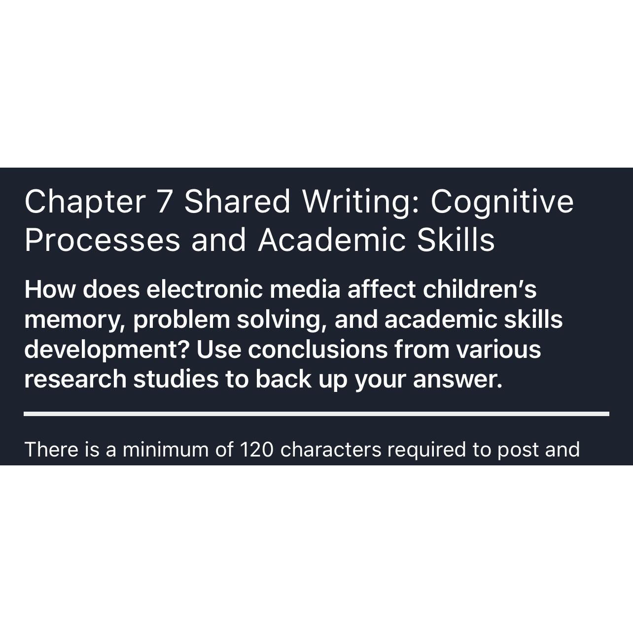Solved Chapter 7 ﻿Shared Writing: Cognitive Processes and | Chegg.com