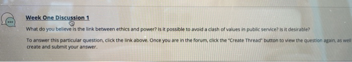 Solved Week One Discussion 1 What do you believe is the link | Chegg.com Solved Week One Discussion 1 What do you believe is the link | Chegg.com