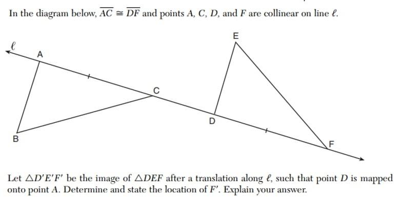 Solved In the diagram below, AC =DF and points A, C, D, and | Chegg.com