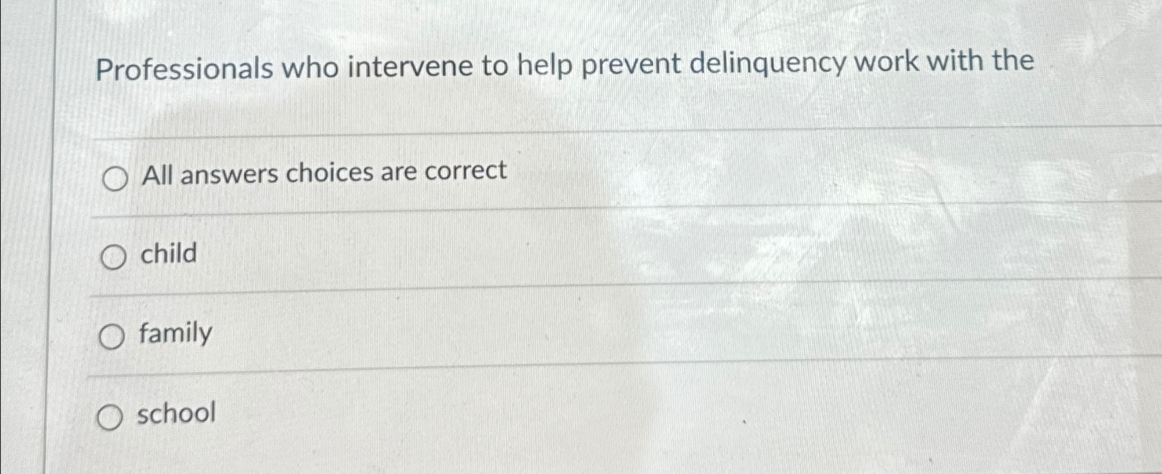 Solved Professionals who intervene to help prevent | Chegg.com