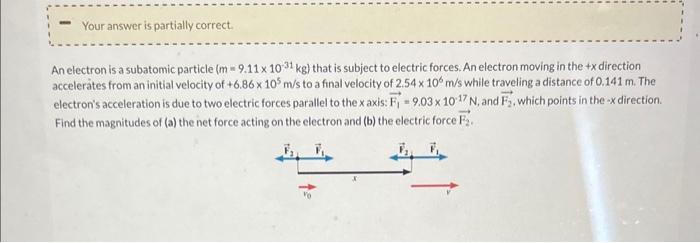 Solved An electron is a subatomic particle (m=9.11×10−31 kg) | Chegg.com