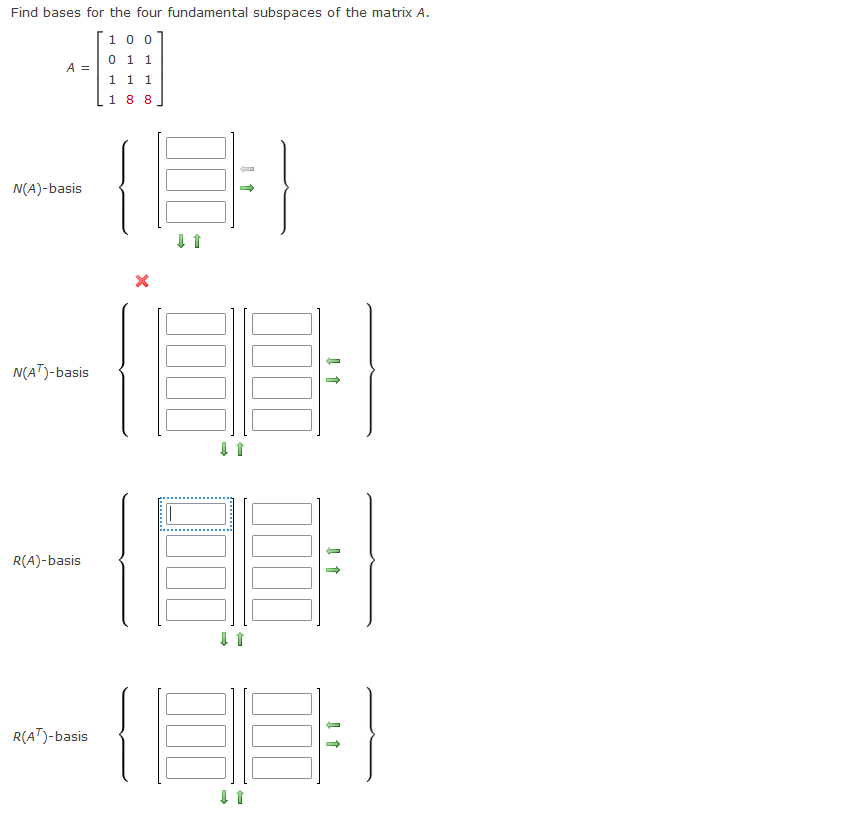 Solved Find bases for the four fundamental subspaces of the | Chegg.com
