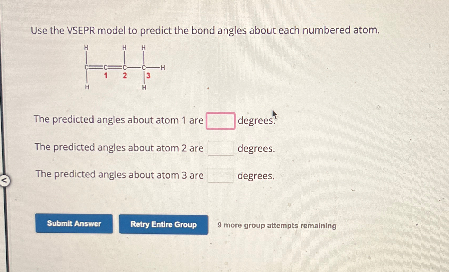 Solved Use the VSEPR model to predict the bond angles about | Chegg.com